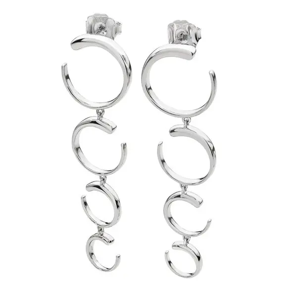 LUCY QUARTERMAINE Solid Sterling Quarter Luna Earrings - Silver