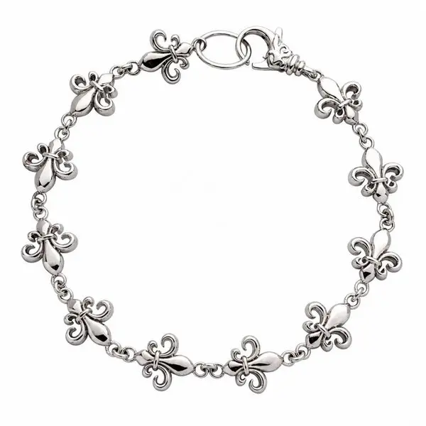 BELINDA JEWELZ Fleur De Lis Chain Bracelet - Silver