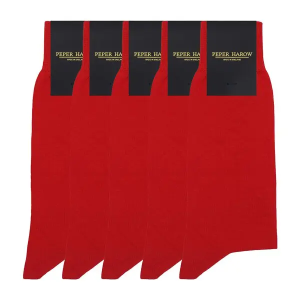 PEPER HAROW - MADE IN ENGLAND Grooms’s Socks Bundle Classic - Red