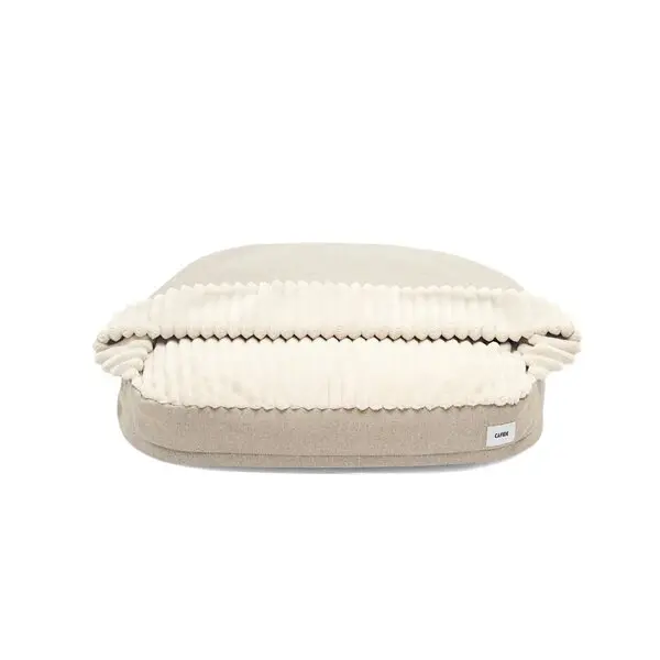 CAFIDE Neutrals Hooded Dog Bed In Chenille Maso - Beige