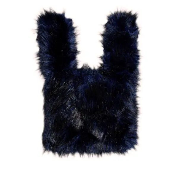 LOVE AND NOSTALGIA Frankie Fur Bag Navy - Blue
