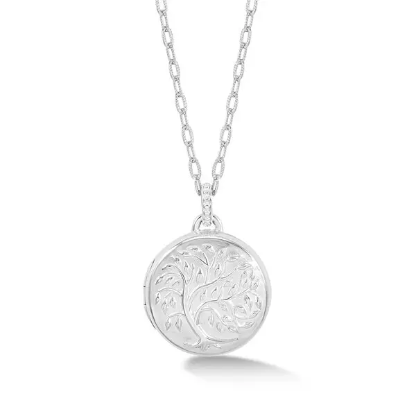 DOWER & HALL Tree Of Life Locket In Sterling - Silver