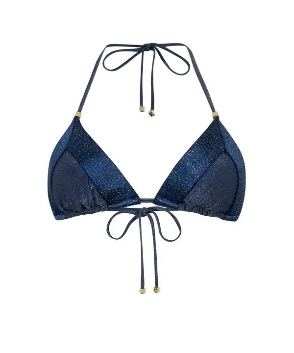 LEYLA MAYA Sevi Triangle Bikini Top Navy - Blue
