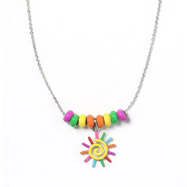 PINNOLE Neutrals Sun Rays Like Stilts Necklace - Gray
