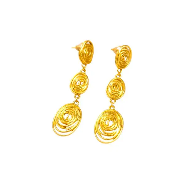 ORIAKU STUDIO Nola Earrings Plated Chandelier Handcrafted In Senegal West Africa - Gold