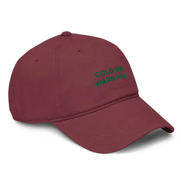 ANCHOR & CREW Burgundy Gustatory Cold Brew Warm Heart. Cotton Embroide Cap - Red