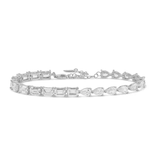 SHYMI Half Emerald Half Pear Tennis Bracelet - Silver