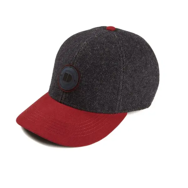 DASMARCA HATS Johnny Burgundy Wool Baseball Cap - Grey