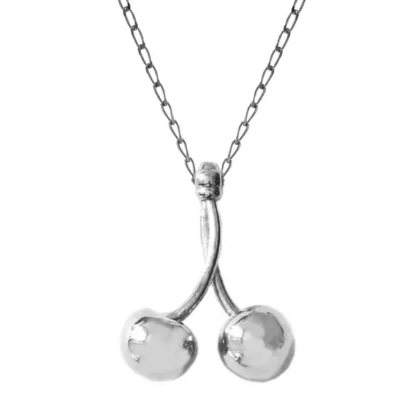 LEE RENEE Cherry Necklace – Large - Silver