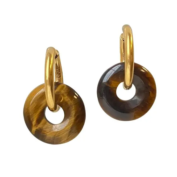 SMILLA BRAV Earrings Tiger's Eye - Brown