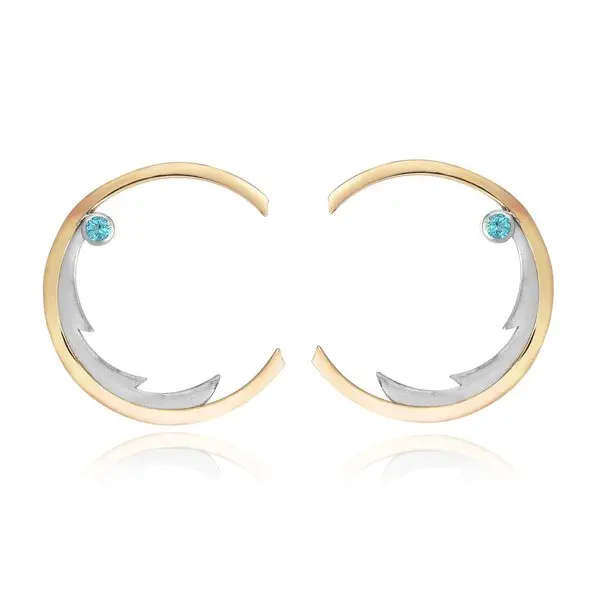C|ND|N BY CANDAN BALTO On The Beach Silver Side Earrings - Gold