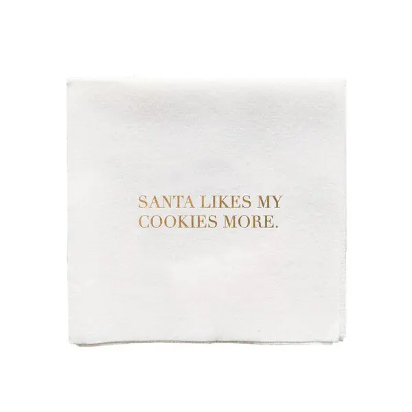 BELL'INVITO Santa Cookies Beverage Napkins - White