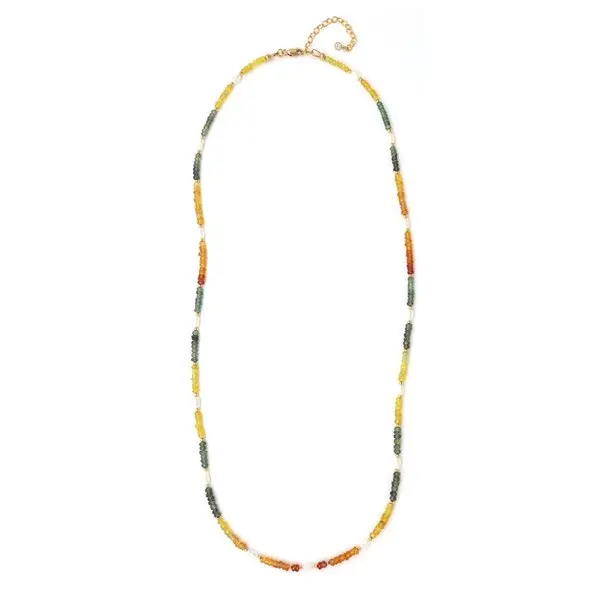 Shar Oke Sapphire & Freshwater Pearl Necklace - Blue