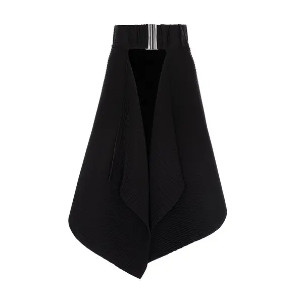 SILVIA SERBAN Panel Skirt In Pleated Crepe - Black