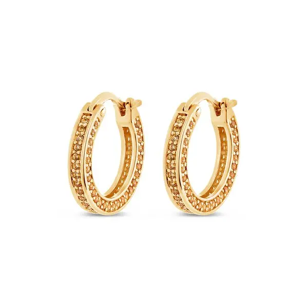 SALLY SKOUFIS Boundless Earrings With Made Cz Diamond Stimulant In Sterling Silver & 18k Vermeil - Gold