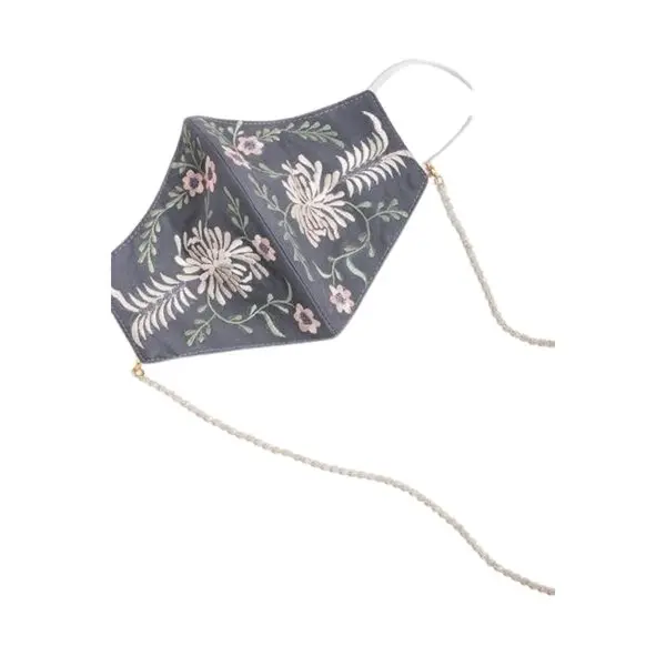 Saachi Crystal Eyeglass Mask Chain - Grey