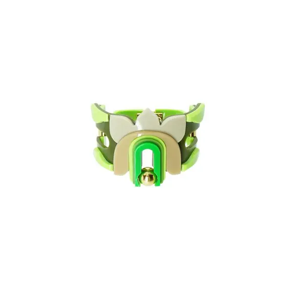 GISSA BICALHO Acrylic Handmade Bracelet Lilium - Green