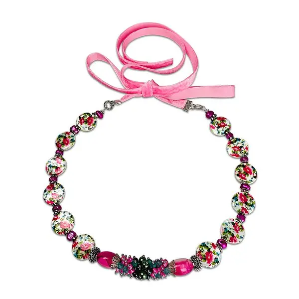 BELLUS DOMINA Sweet Romance Flower Necklace - Pink