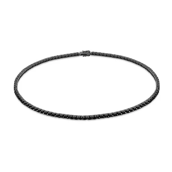 SALLY SKOUFIS Blue / Black Rebel Necklace With Made Sapphire In Premium Black Rhodium - Blue/black