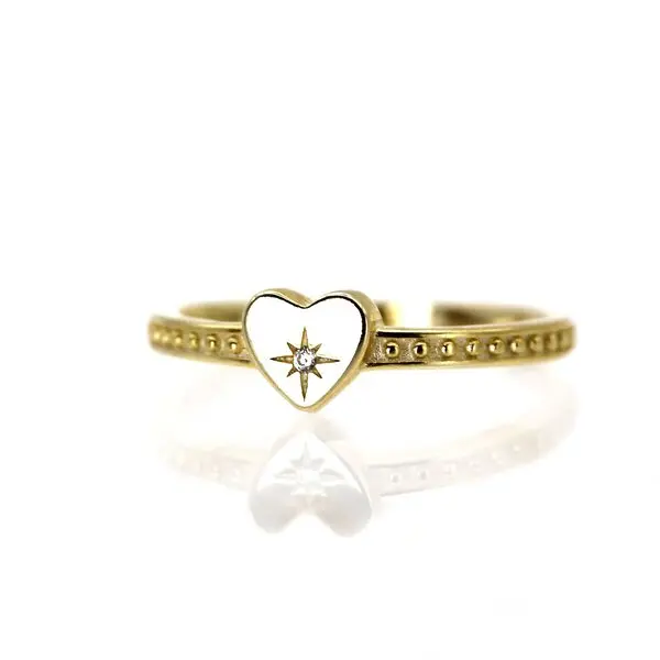 VICSTONENYC FINE JEWELRY Natural Diamond Northern Star Love Yellow Solid Ring - Gold