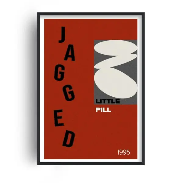 FANCLUB Black / Red Jagged Little Pill Retro Giclée Art Print A2 - Black/red