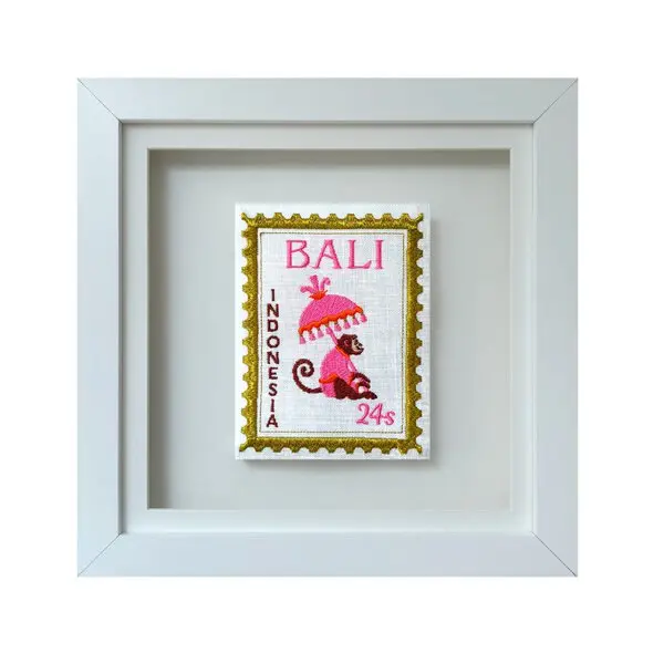 LILLY LOVES Bali Inspired Stamp Embrodiered Artwork - Gold