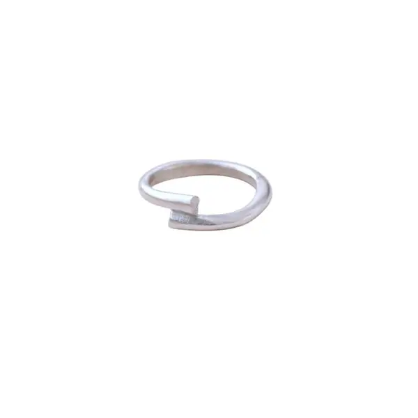 ORIAKU STUDIO Kere Ring Plated Minimalist Band Handcrafted In Senegal - Silver