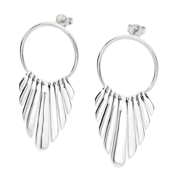 LUCY QUARTERMAINE Solid Sterling Egyptian Temple Earrings - Silver