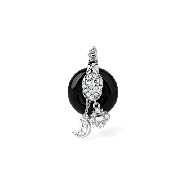 FREQNC ATELIER Ouroboros Charm Obsidian Root Chakra - Black
