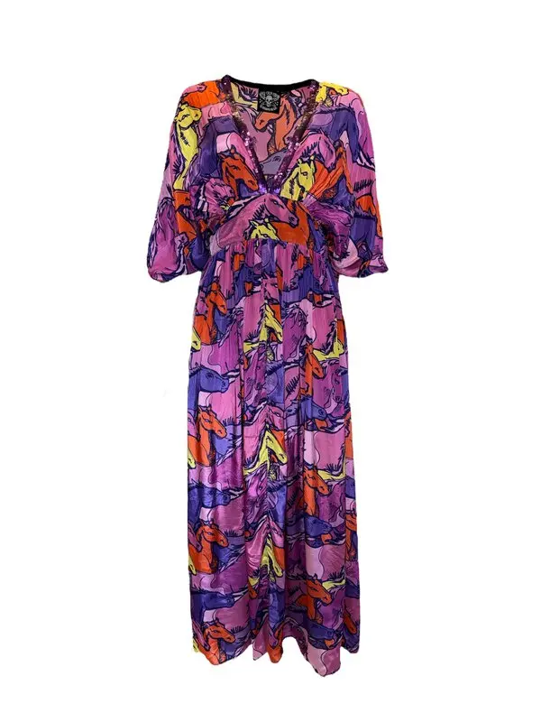ANY OLD IRON Multicolor Runaway Kaftan Dress - Orange