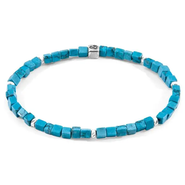 ANCHOR & CREW Silver / Blue Turquoise Blue Tekapo Silver & Stone Bracelet - Silver/blue