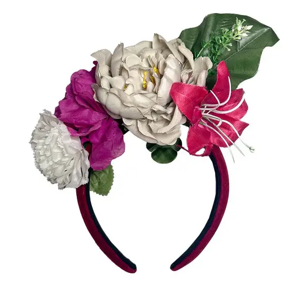 Natalia Petruch Marlowe Velvet Oversized Flower Headband - Red