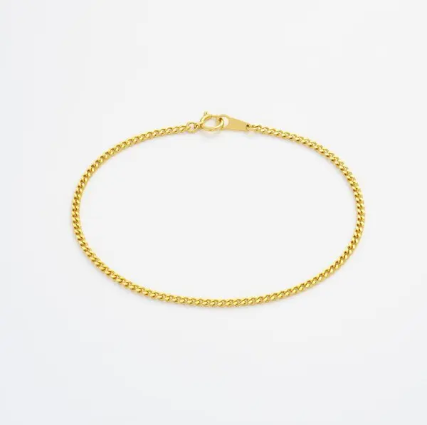 7879 Diamond Cut Curb Chain Bracelet - Gold