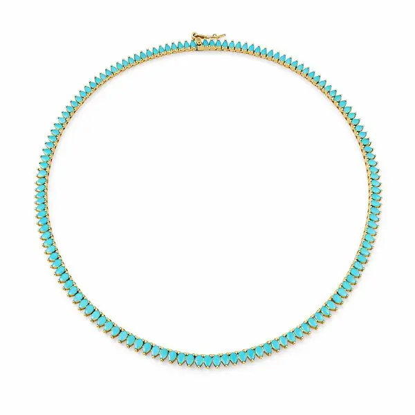 NATIVE GEM Symphony Mini Turquoise Tennis Necklace - Blue