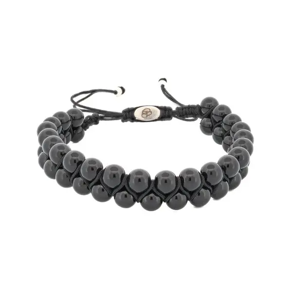 EBRU JEWELRY Onyx Self Control Beaded Woven Bracelet - Black