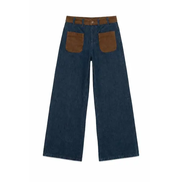 Carmen Says Backstreet & Brown Denim Pants - Blue