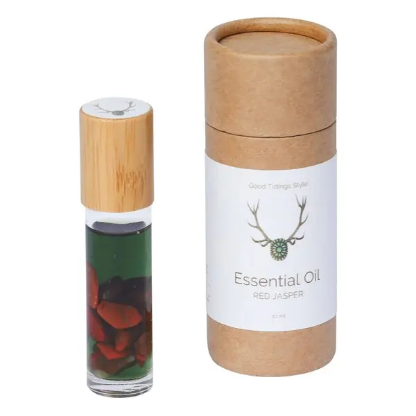 GOOD TIDINGS STYLE Sanctuary Essential Oil Infused Crystal Roll-ons: Jasper - Red
