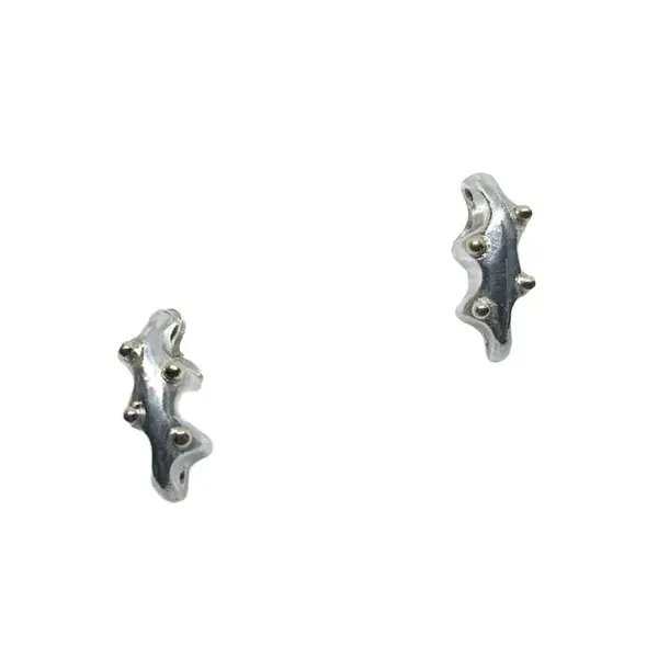 TG-JEWELLERY BY TAMARA GERVASIO Silver / Gold Sea Slug Stud Earrings – Sterling Silver & Yellow Gold - Silver/gold