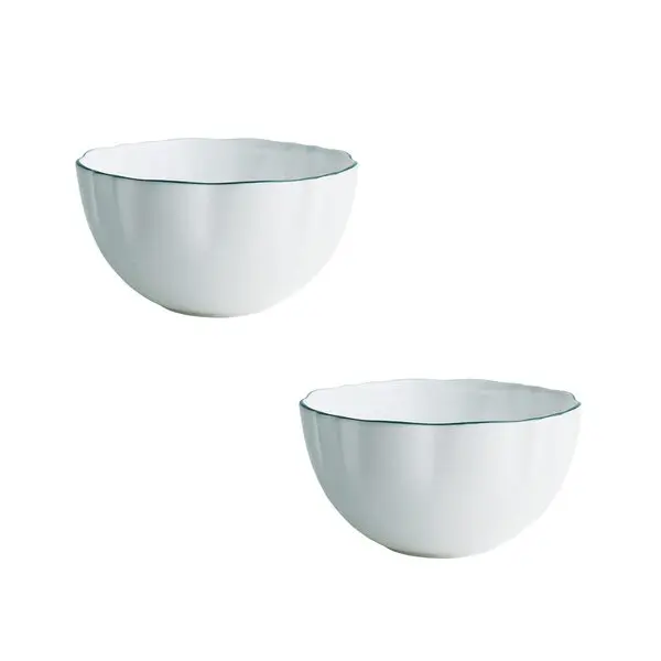 Twig New York Amelie Forest Green Set Of Two Fruit & Nut Bowls - Brown/green