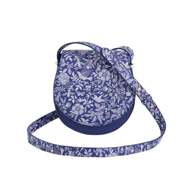 FABLE ENGLAND Agnes Floral Saddle Bag - Blue