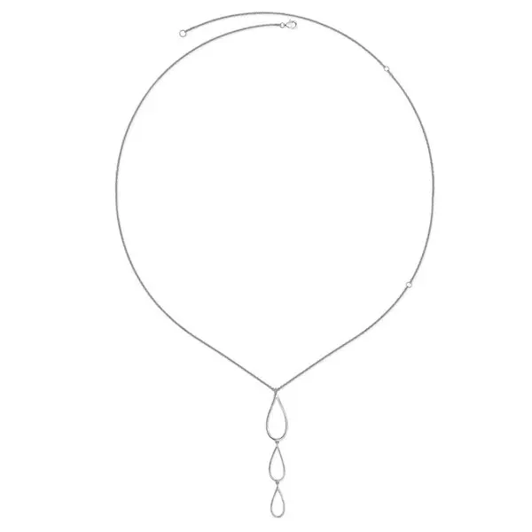 LUCY QUARTERMAINE Solid Sterling Tri Petal Long Pendant - Silver