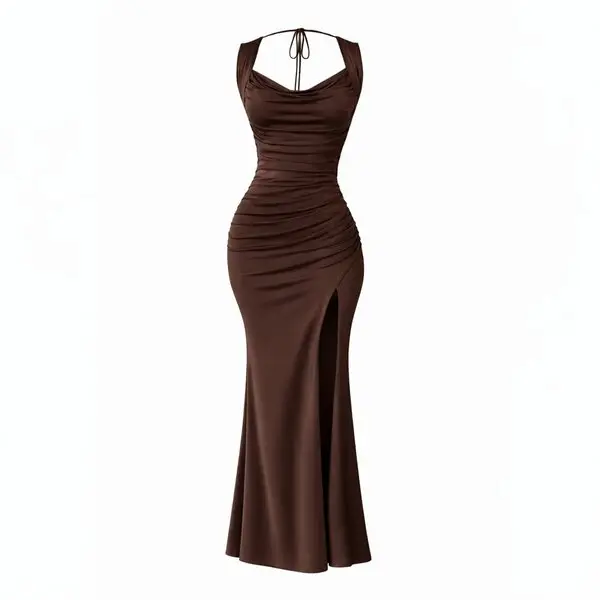 MONICE LONDON Amari Maxi Dress Chocolate - Brown