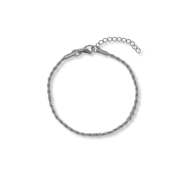 A WEATHERED PENNY Delicate Rope Bracelet - Silver