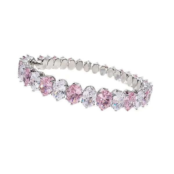 FARRA And White Zircon Stone Tennis Bracelet - Pink