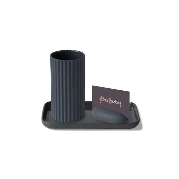 Esma Dereboy Corinth Pen & Card Holder Set - Black