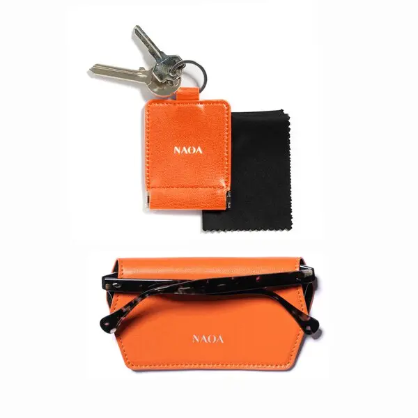 NAOA Apple-leather Glasses Care Set - Orange