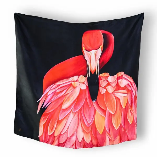 JOSIE'S EDITIONS Pink / Red Flamingo Classic Square - Pink/red