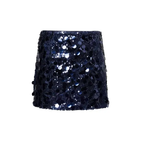 AMY LYNN Oceane Navy Disc Mini Skirt - Blue