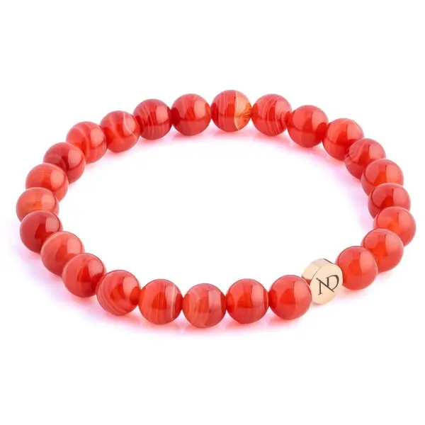 N'DAMUS LONDON Red / Orange Carnelian Red Gemstone Bracelet - Red/orange