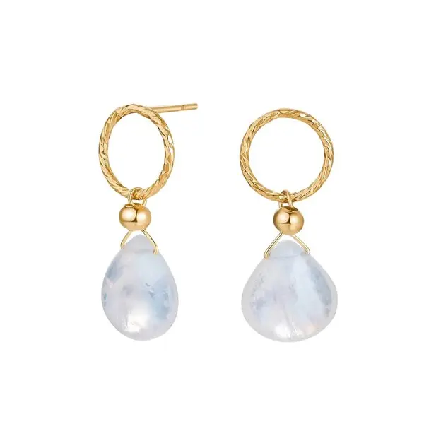 KATY FAYE Neutrals / Vida Moonstone Earrings - Gold